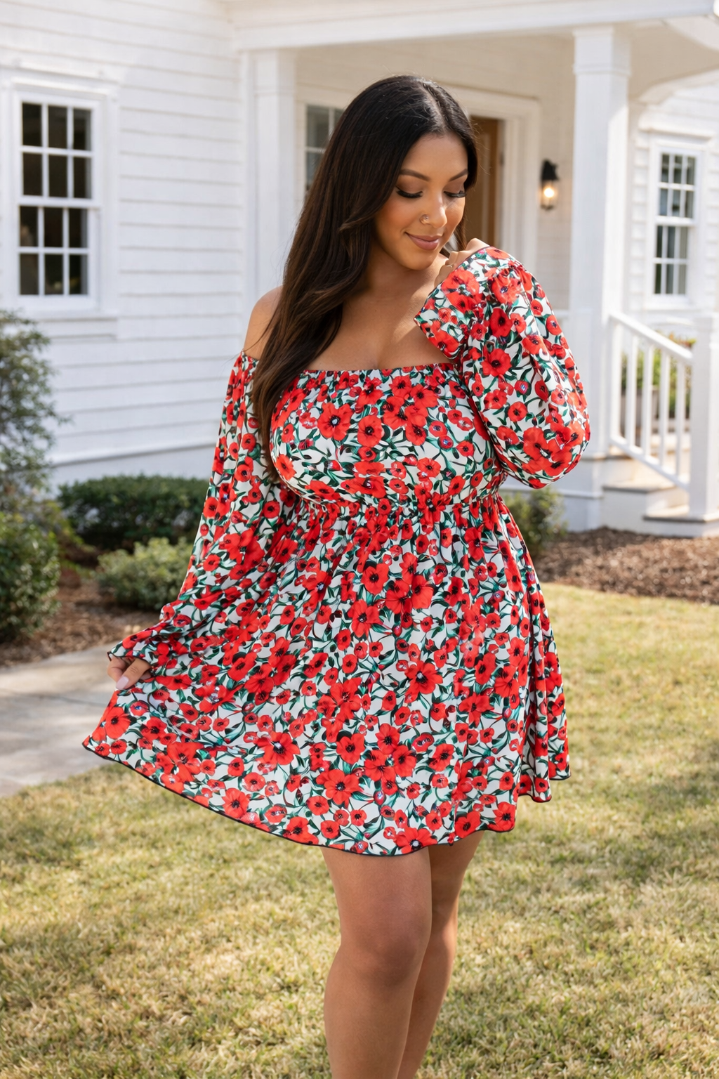 Sabrina Smocked Bell Sleeve Dress – Girl Code Couture